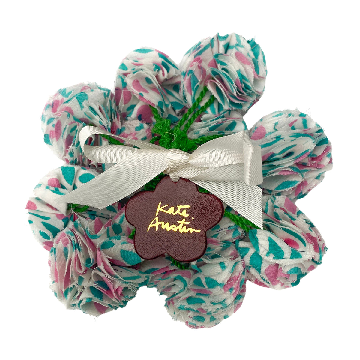 Aqua Cherry Print Tree Ornaments - Pack of Twelve – KateAustinDesigns
